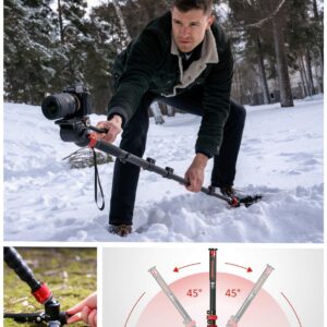 IFOOTAGE Cobra 3 A180F Monopod for Cameras, 71" Aluminum Professional Video Monopod with Tripod Base, Max Load 10KG