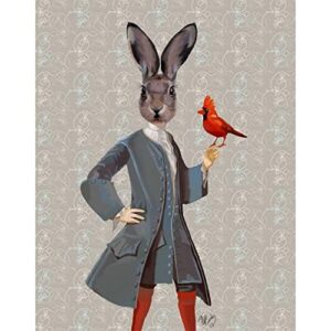 artdirect rabbit and bird ii 16x20 large unframed art print poster ready for framing by fab funky