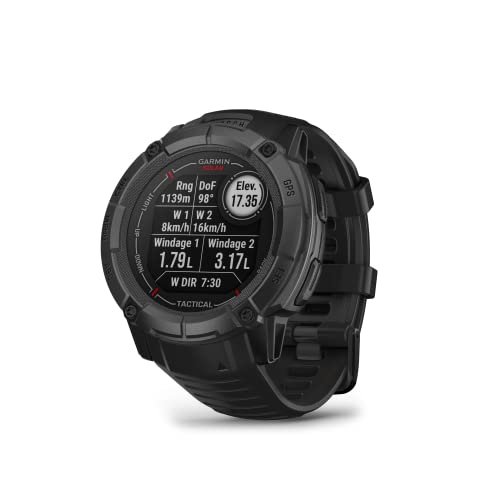 Garmin Instinct 2X Solar - Tactical Edition, Rugged GPS Smartwatch, Built-in Flashlight, Ballistics Calculator, Solar Charging Capability, Black