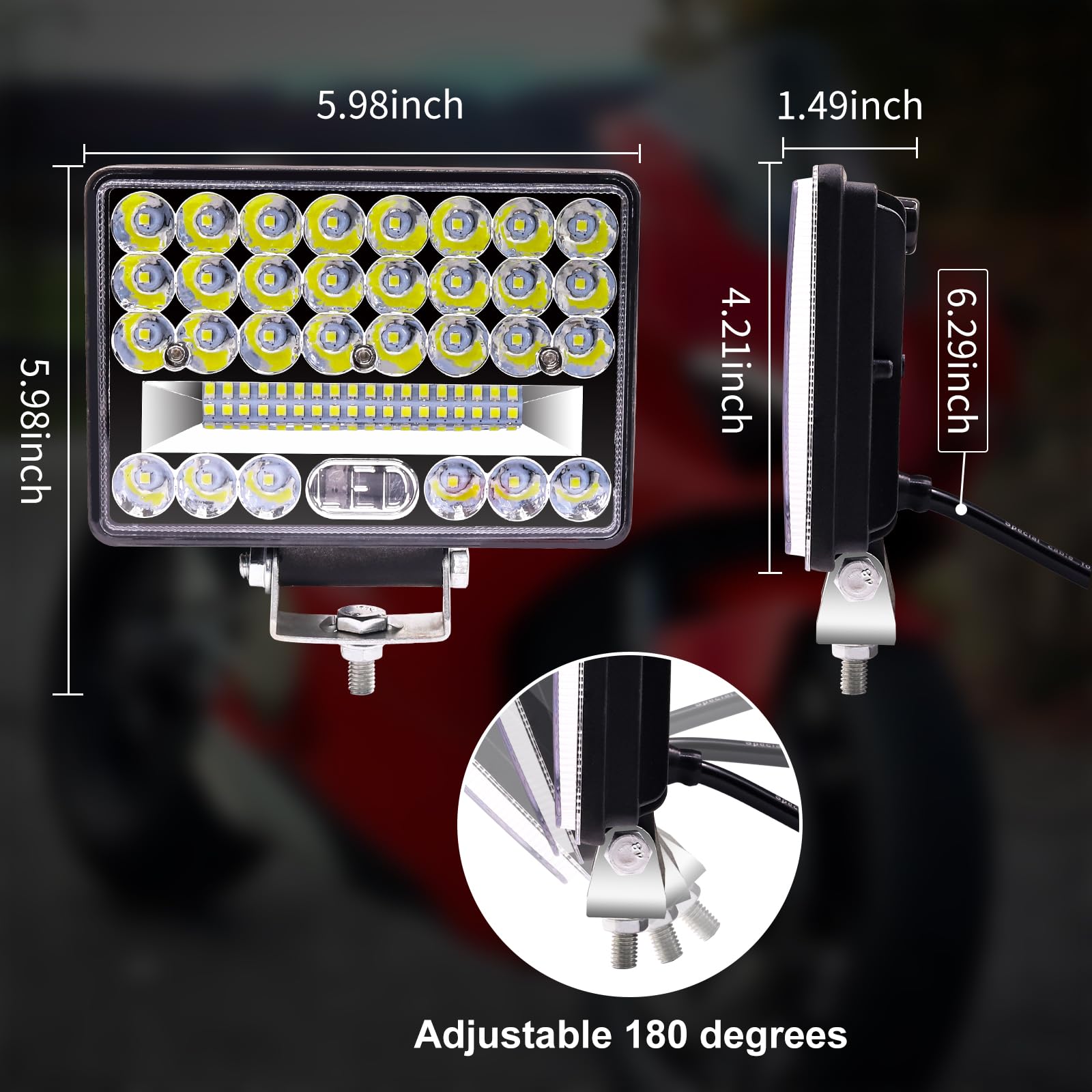 Ygmylandbb LED Work Light, 5 Inch Heavy Equipment LED Pods Lights, 12V-24V Waterproof Driving Working Fog Lights for Trucks ATV UTV 4x4 SUV (Pack of 2)