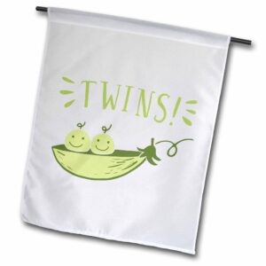 3drose fl_256529_1 "twins, picture of two peas in a pod wi garden flag, 12" x 18"