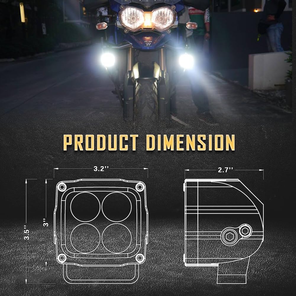 Handster Cube LED Pod Light 3inch Cool White Spot Driving Lamp IP68 Waterproof CNC'd Aviation Aluminum Housing Work Lights 2PCS for Motorcycle Off Road Truck Heavy Duty and Marine