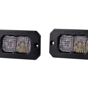 Diode Dynamics Stage Series 2in SAE White Sport Flush Mount LED Pod (pair), Combo w/Amber Backlight