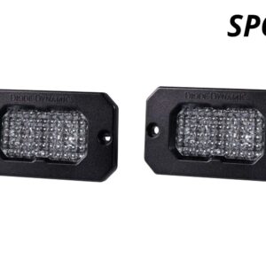 Diode Dynamics Stage Series 2in SAE White Sport Flush Mount LED Pod (pair), Combo w/Amber Backlight