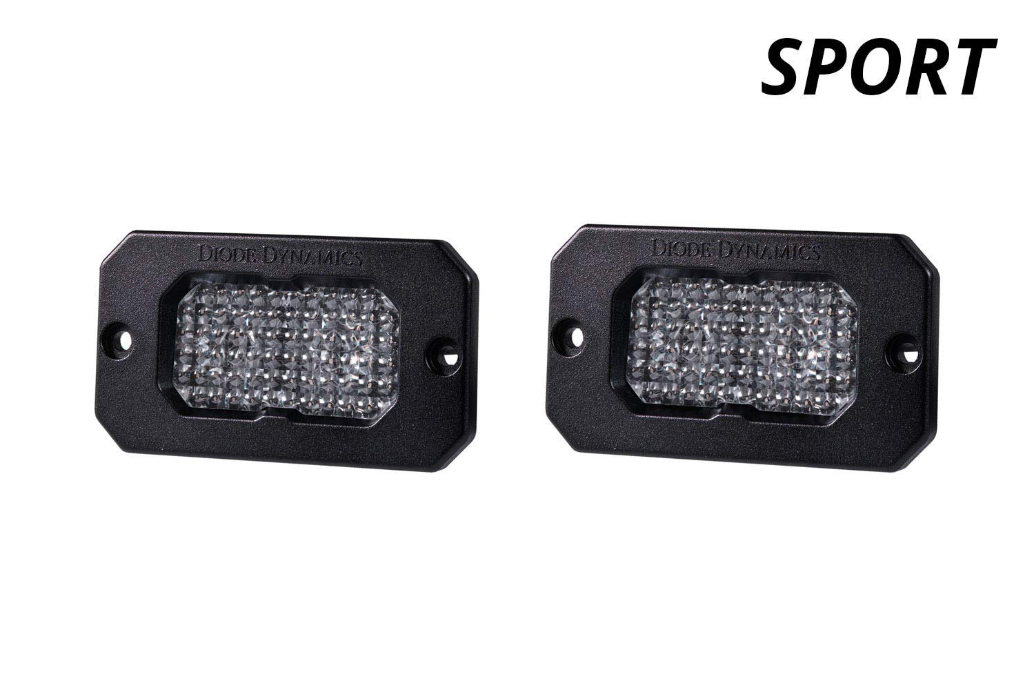 Diode Dynamics Stage Series 2in SAE White Sport Flush Mount LED Pod (pair), Combo w/Amber Backlight