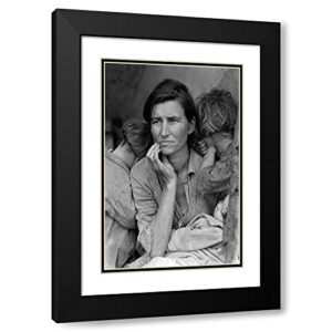 ArtDirect Migrant Mother II 15x18 Black Modern Wood Framed with Double Matting Museum Art Print by Lange, Dorothea