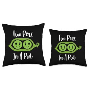 Two Peas In A Pod Couples Matching Best Friend Throw Pillow