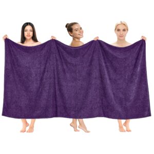 cotton paradise oversized bath sheet, 100% cotton 40x80 clearance bath towel sheet, turkish extra large bath towel for bathroom, purple bathsheet