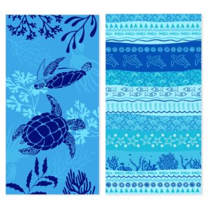 airensky 2 pack microfiber beach towel, oversized pool towel 72" x 36", sand-free beach towel, quick drying, super absorbent, soft breathable