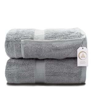 zenith luxury bath sheets towels for adults - extra large bath towels set 40x70 inch, 600 gsm, oversized bath towels cotton, bath sheets, xl towel 100% cotton. (2 pieces,charcoal)