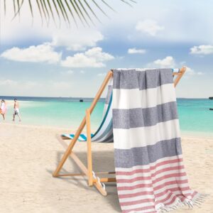 LANE LINEN Beach Towels for Women, 2 Pack Large Beach Towels Oversized, Pre-Washed, Sand Free Beach Towels, Quick Dry, Lightweight Travel Towel,Soft Beach Bath Towel, 39"x71" - Old Glory Teal