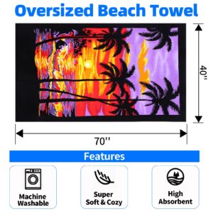 Chavish Oversized Beach Towel Cotton, Extra Large 40"X70" Thick Pool Towel High Absorbent, XL Soft Plush Beach Towels for Adults Mens Women