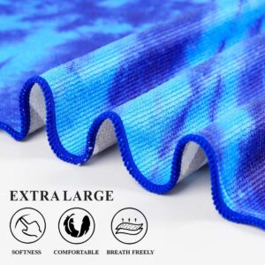 2 Packs Oversized Beach Towel Set Extra Large Big XL Pool Camping Swim Clearance Towels 36x72 Soft Blanket Cruise Essentials Accessories Must Haves Vacation Necessities Adult Gifts Stripe Boho Blue