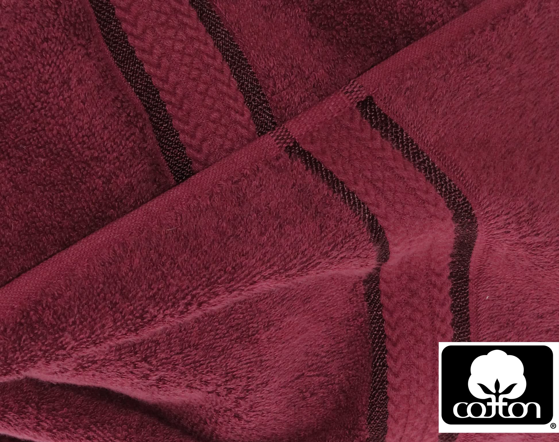 COTTON CRAFT Ultra Soft 4 Pack Oversized Extra Large Bath Towels 30x54 Burgundy Weighs 22 Ounces - 100% Pure Ringspun Cotton - Luxurious Rayon Trim - Ideal for Everyday use - Easy Care Machine wash