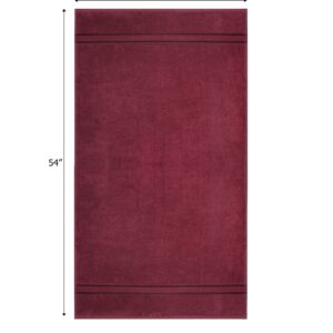 COTTON CRAFT Ultra Soft 4 Pack Oversized Extra Large Bath Towels 30x54 Burgundy Weighs 22 Ounces - 100% Pure Ringspun Cotton - Luxurious Rayon Trim - Ideal for Everyday use - Easy Care Machine wash