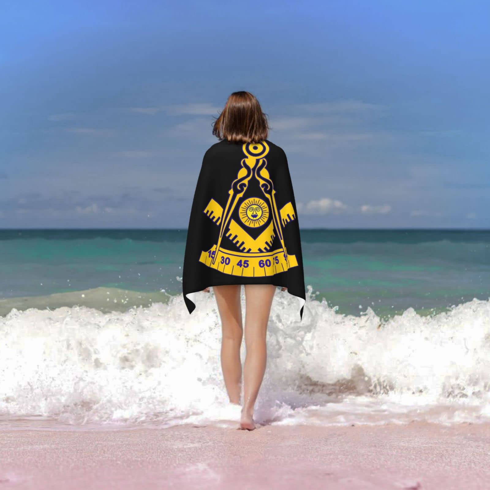 Zahika Freemason Past Master Beach Towel Absorbent Bathroom Towels Beach Towels Oversized Super ​32x52 Inch