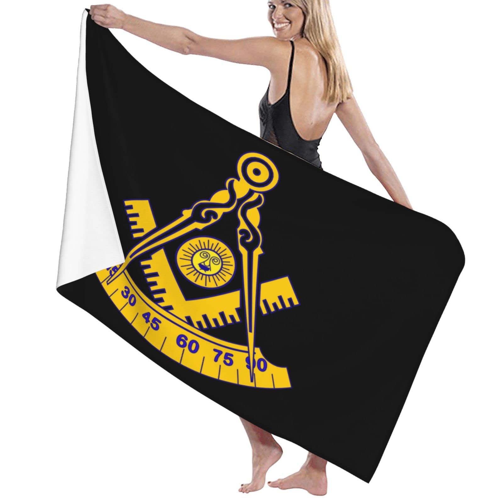 Zahika Freemason Past Master Beach Towel Absorbent Bathroom Towels Beach Towels Oversized Super ​32x52 Inch