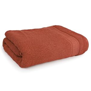 magshion extra large cotton bath sheet for bathroom adults oversized quick-dry bath sheet towel, rust