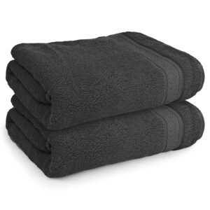 magshion extra large cotton bath sheet for bathroom adults oversized quick-dry bath sheet towels set of 2,black