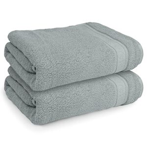 magshion extra large cotton bath sheet for bathroom adults oversized quick-dry bath sheet towels set of 2,gray