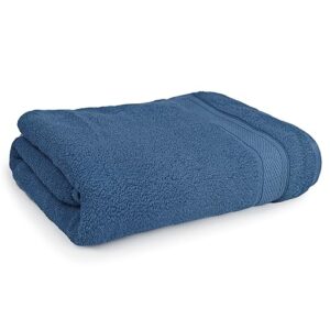 magshion extra large cotton bath sheet for bathroom adults oversized quick-dry bath sheet towel, blue