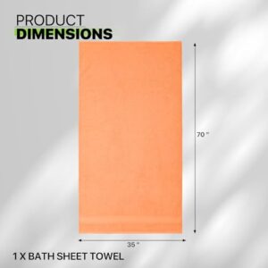 Magshion Extra Large Cotton Bath Sheet for Bathroom Adults Oversized Quick-Dry Bath Sheet Towel, Peach