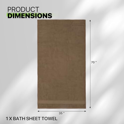 Magshion Extra Large Cotton Bath Sheet for Bathroom Adults Oversized Quick-Dry Bath Sheet Towel, Brown