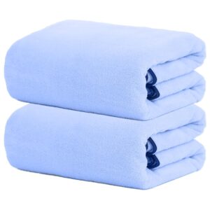 neylim luxurious jumbo bath sheet,35x70 inches extra large bath towel sheets, quicker to dry, super absorbent, oversized bathbathroom towels, will not fade and drop hairs(pack of 2) (blue bath towel)