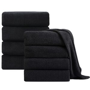 8 pack extra large bath towel sheet set, 35x70 inches - oversized bath towels set,jumbo large microfiber - quick dry, lightweight,super soft,highly absorbent towel set for bathroom,hotel,spa (black)