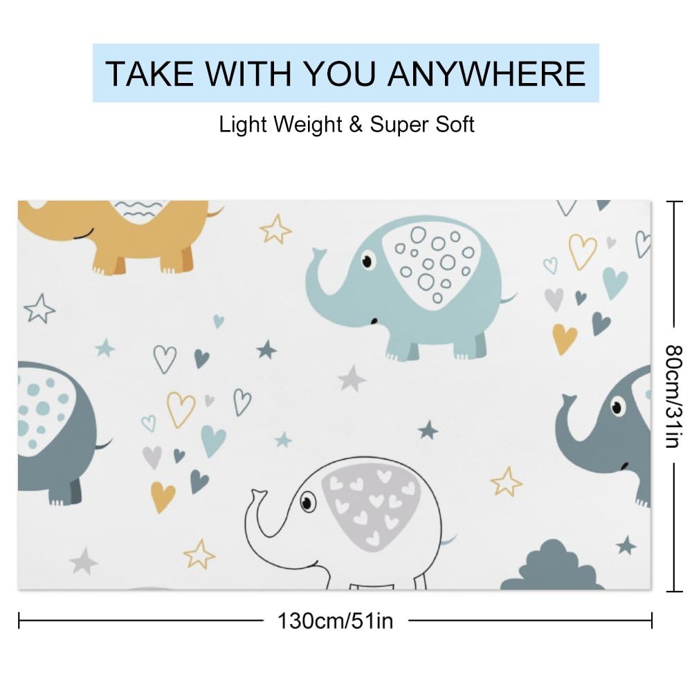 with Elephants Microfiber Absorbent Lightweight Beach Towels Fast Dry Oversized Sand Free Beach Blanket 31x51in for Swimming Camping Travel Gym and Yoga