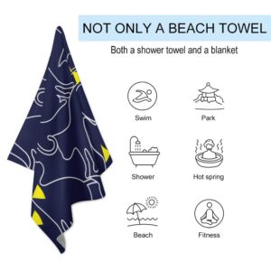 Cute Seamless Cats Microfiber Absorbent Lightweight Beach Towels Fast Dry Oversized Sand Free Beach Blanket 31x51in for Swimming Camping Travel Gym and Yoga