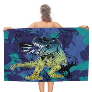 brebasf cool dinosaurs oversized lightweight,extra large soft beach towels fantasy abstract anime wildlife dinosaur sauna beach gym 51w x31l