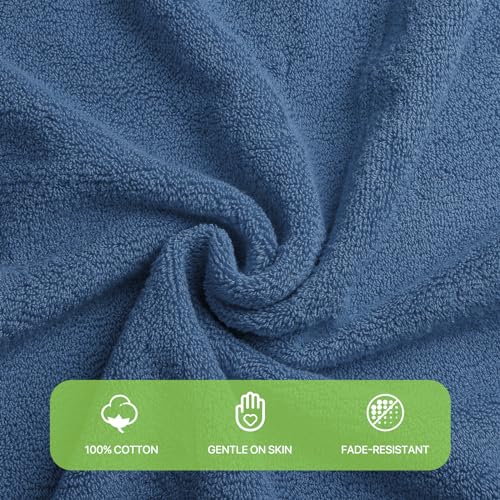 Magshion Extra Large Cotton Bath Sheet for Bathroom Adults Oversized Quick-Dry Bath Sheet Towels Set of 2,Blue