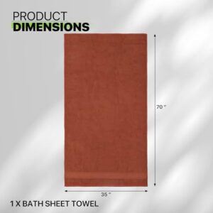 Magshion Extra Large Cotton Bath Sheet for Bathroom Adults Oversized Quick-Dry Bath Sheet Towels Set of 2,Rust