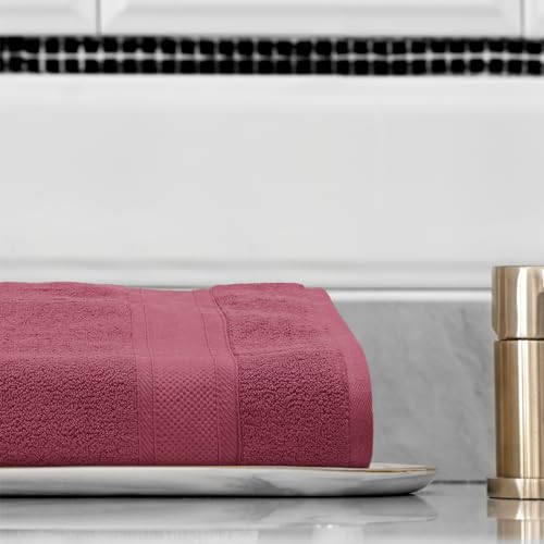 Magshion Extra Large Cotton Bath Sheet for Bathroom Adults Oversized Quick-Dry Bath Sheet Towels Set of 2,Burgundy