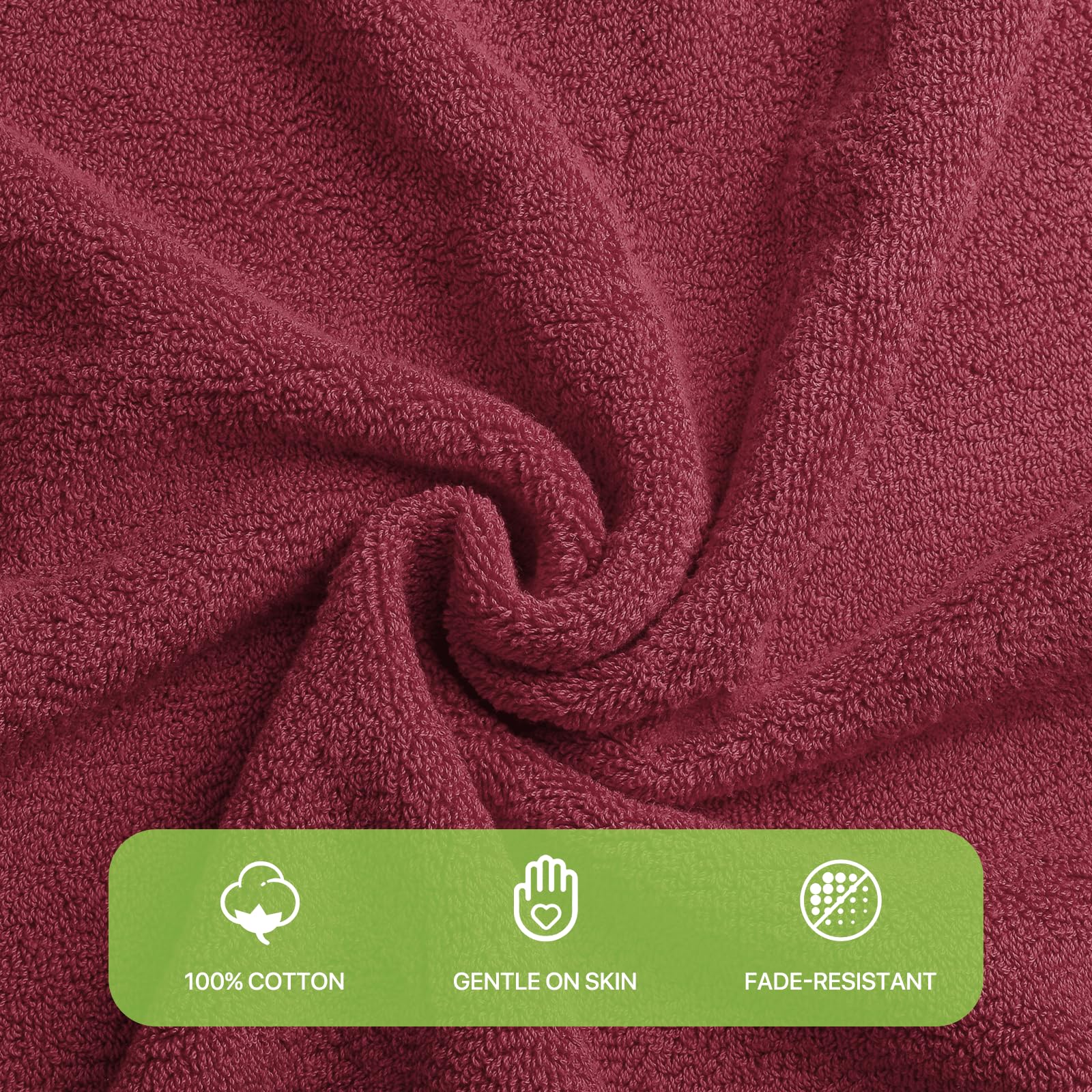 Magshion Extra Large Cotton Bath Sheet for Bathroom Adults Oversized Quick-Dry Bath Sheet Towels Set of 2,Burgundy