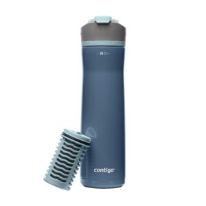 contigo clybourn chill freeflow filtration stainless steel water bottle with spill-proof lid