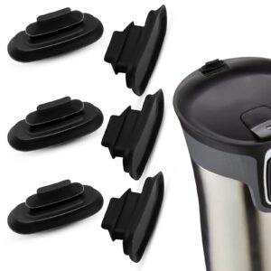 6pcs rubber lid stopper compatible with contigo west loop autoseal travel coffee cup, replacement stopper seal part for contigo west loop coffee mug, replacement parts for contigo water bottle(black)