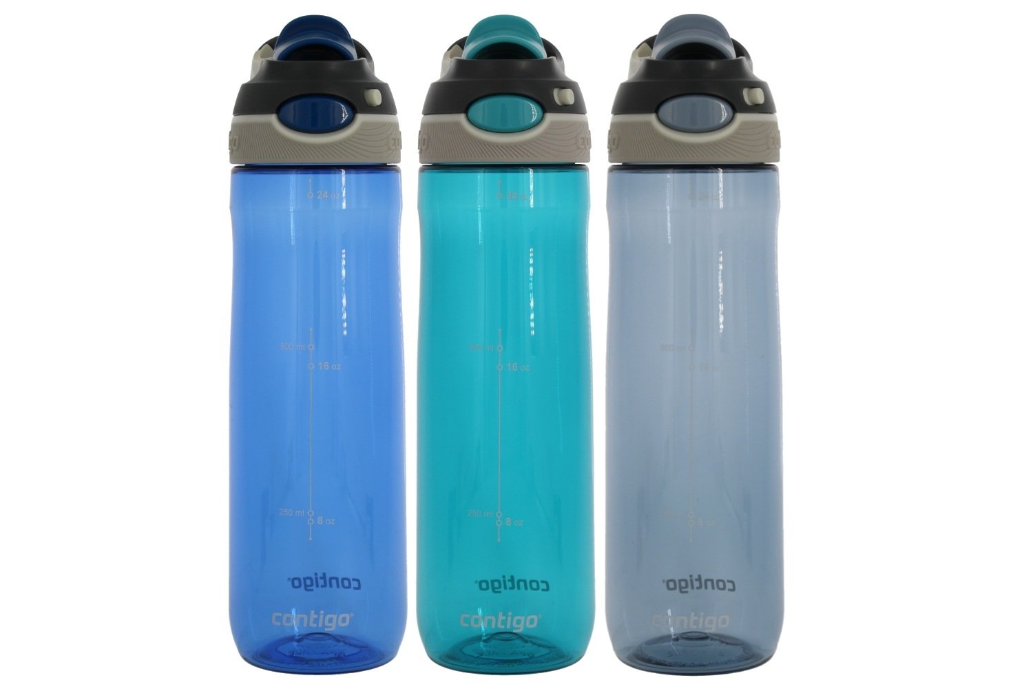 Contigo, Monaco/Scuba/Stormy Weather, 3-Pack AUTOSPOUT Water Bottles, 24oz