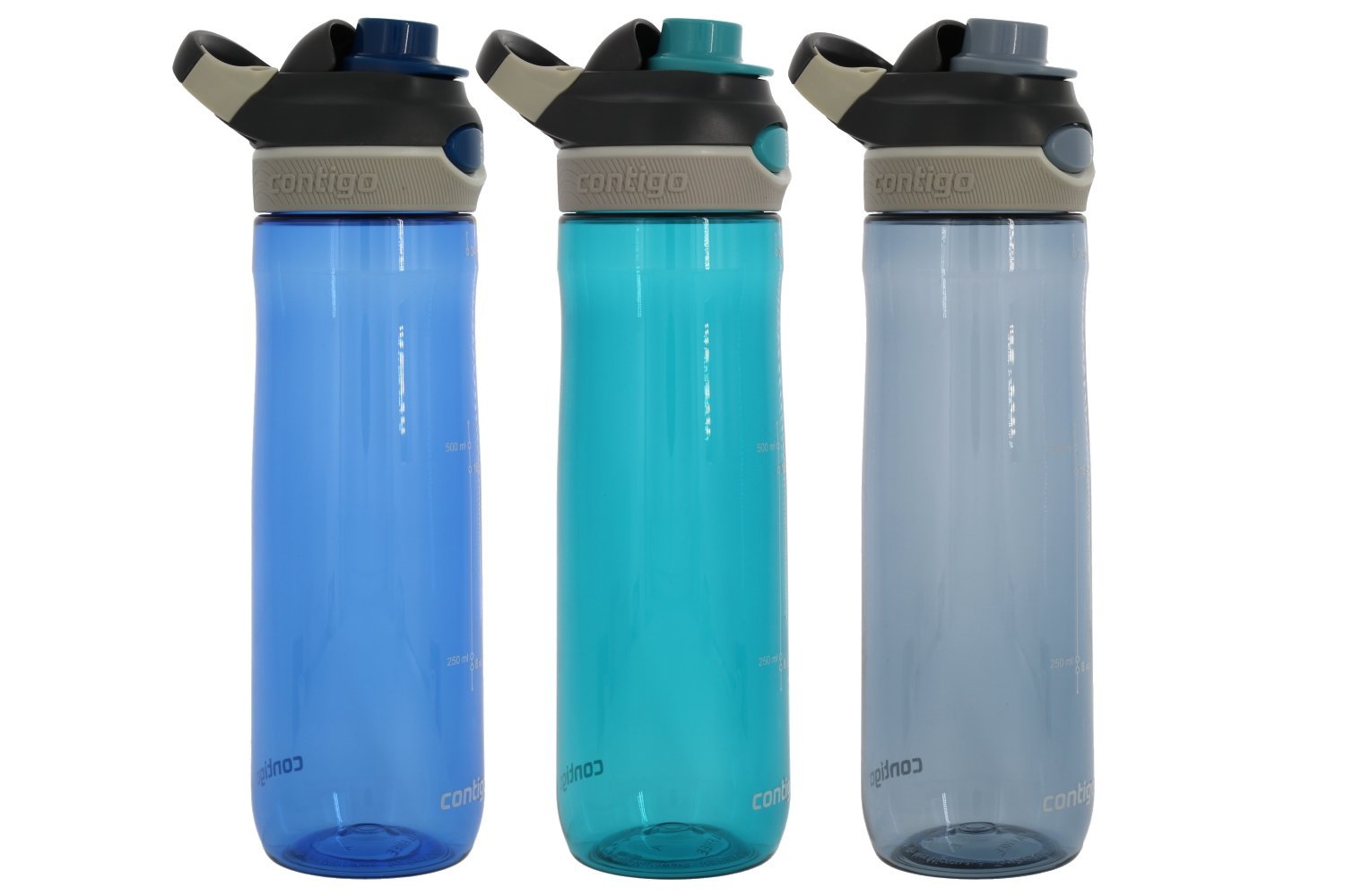 Contigo, Monaco/Scuba/Stormy Weather, 3-Pack AUTOSPOUT Water Bottles, 24oz