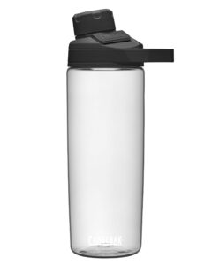 camelbak chute mag bpa free water bottle with tritan renew - magnetic cap stows while drinking, 20oz, clear