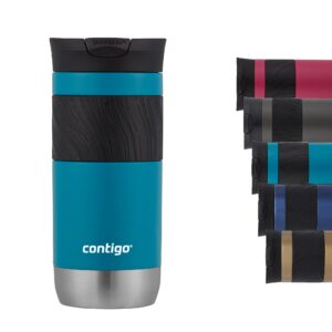 contigo byron 2.0 thermo mug, stainless steel insulated mug with snapseal closure, coffee mug to go, 100% leak proof, dishwasher safe lid, bpa free, keeps warm up to 6 hours, 470 ml