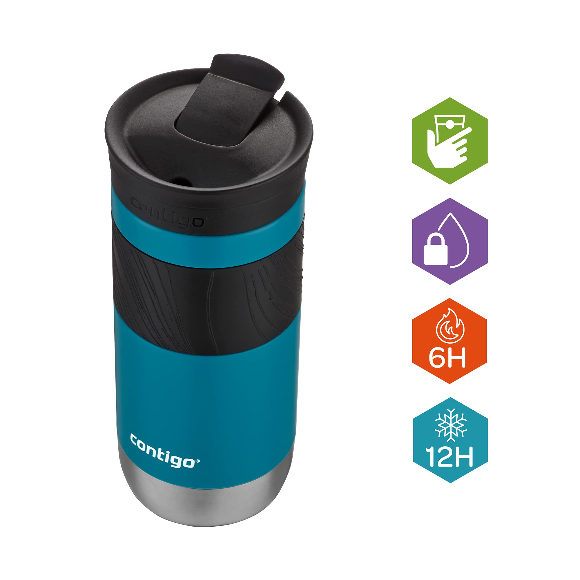 Contigo Byron 2.0 Thermo Mug, Stainless Steel Insulated Mug with Snapseal Closure, Coffee Mug to go, 100% Leak Proof, Dishwasher Safe lid, BPA Free, Keeps Warm up to 6 Hours, 470 ml