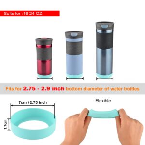 CM 4 PCS 70mm Bottle Boots Protective Silicone Sleeve Compatible with Contigo Bottles 16-24 OZ Anti-Slip Cap for Water Bottle Mug Tumbler (Teal)