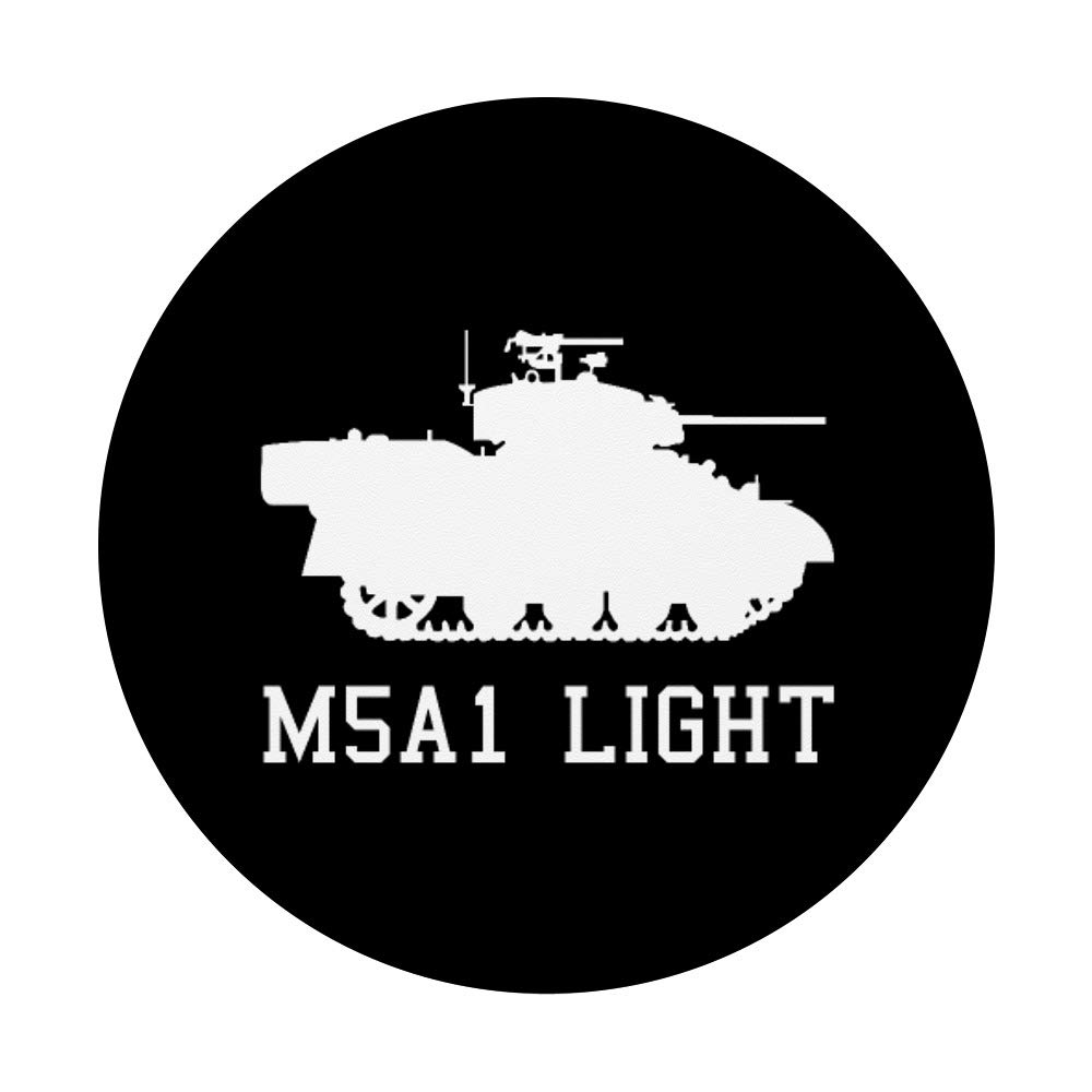 WWII US Tank M5A1 Light Silhouette PopSockets PopGrip: Swappable Grip for Phones & Tablets