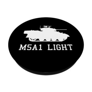 WWII US Tank M5A1 Light Silhouette PopSockets PopGrip: Swappable Grip for Phones & Tablets