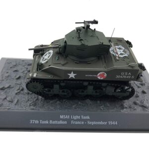 SY-Heat Alloy Tank Model, Military Tank Model M5A1 Light Tank 37Th Tank Battalion Memorial 1/43 Simulation Decoration Commemorative