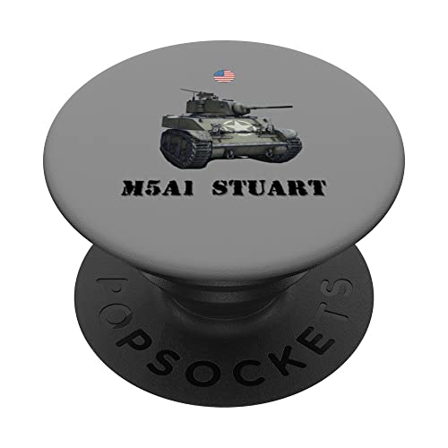 M5A1 Stuart, USA Light Tank WW2 Military Machinery PopSockets Swappable PopGrip