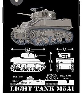 iPhone XR M5A1 Light Tank American WW2 Tanks Infographic Diagram Case