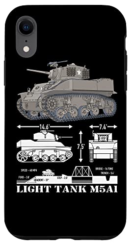 iPhone XR M5A1 Light Tank American WW2 Tanks Infographic Diagram Case